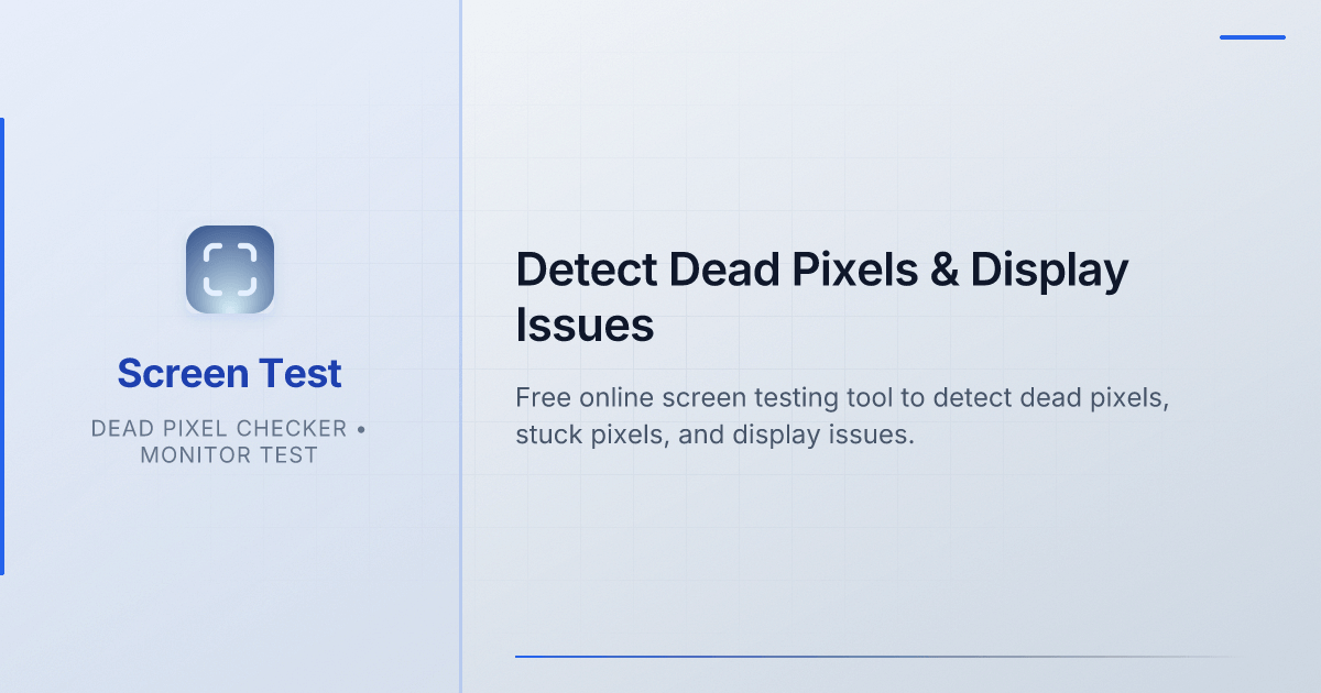 Free Screen Test Tool - Dead Pixel Checker | Monitor Test
